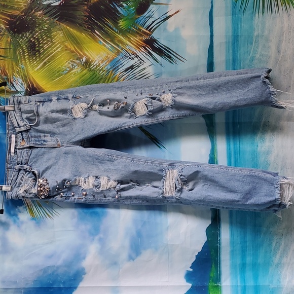 Zara | Jeans | Zara Trafaluc Denimwear Distressed Rip Denim Size 2 ...